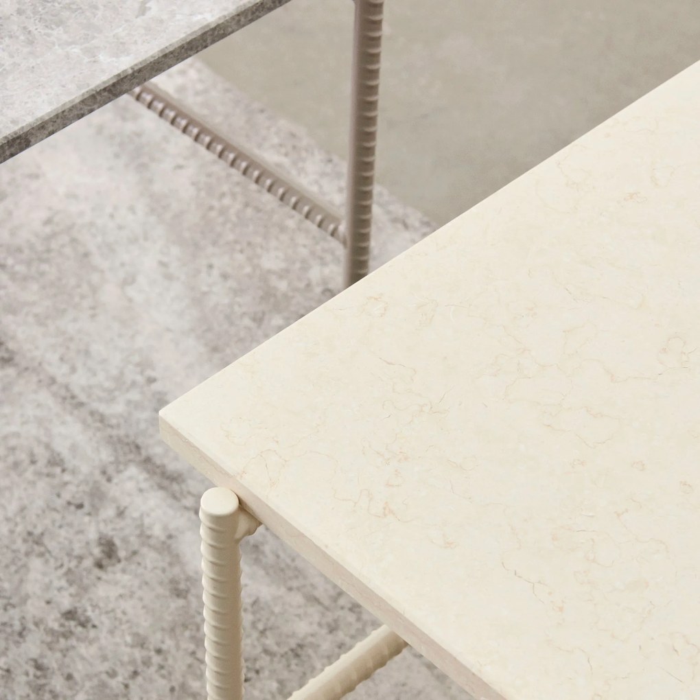 HAY Rebar Side Table, 75x44, Beige Marble