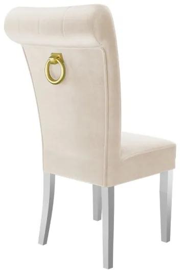 Čalouněná jídelní židle ST65 + klepadlo, Klepadlo: zlaté, Barva křesla: černá, Potah: Magic Velvet 2219