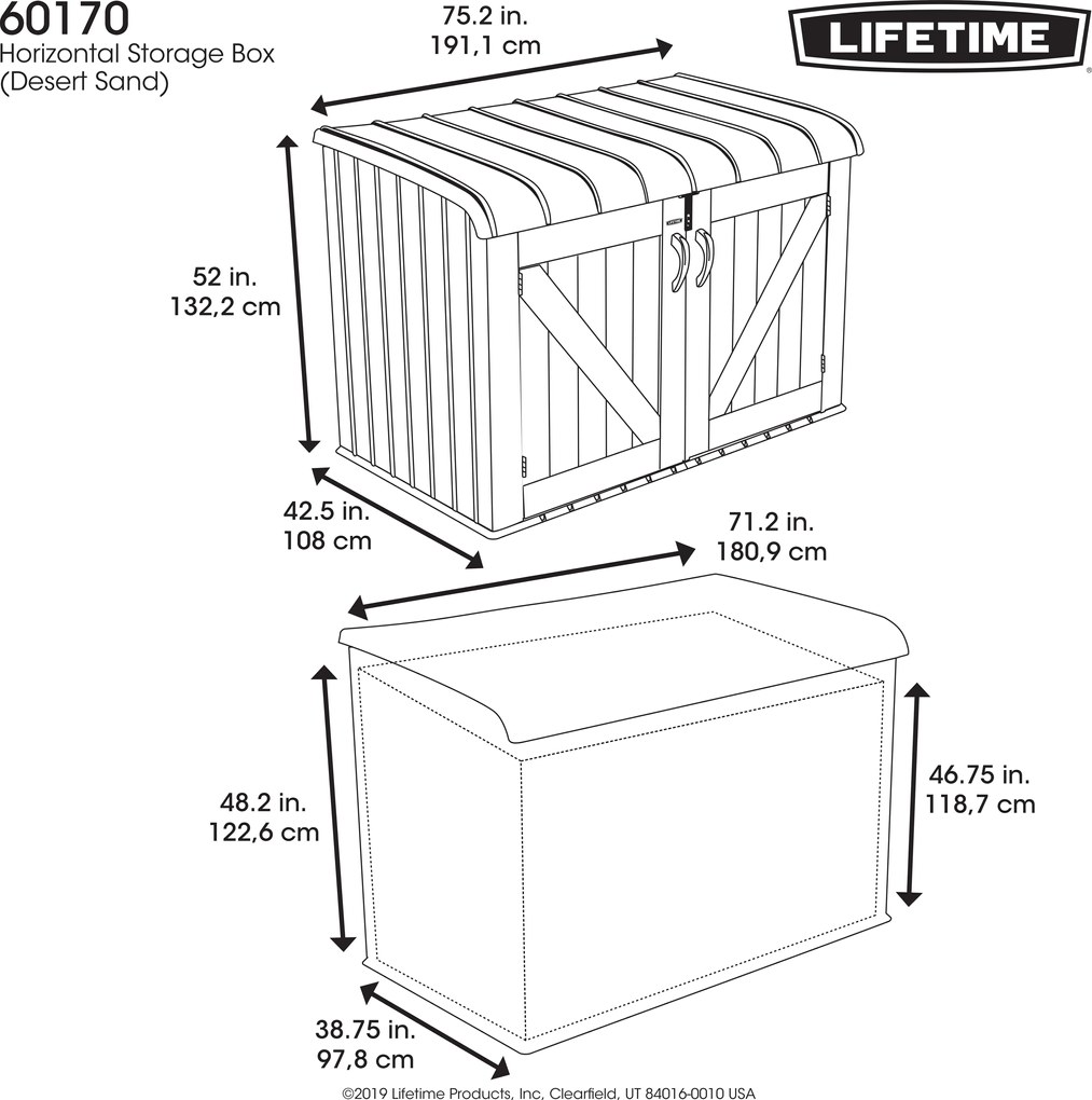 LANIT PLAST, s.r.o. zahradní úložný box LIFETIME 60170 HORIZONTAL LG1076