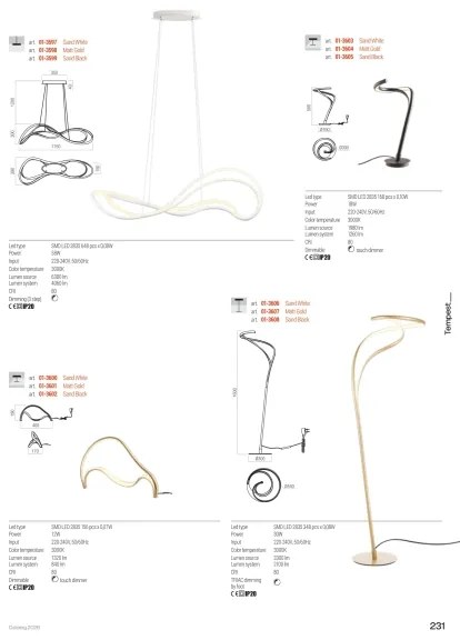 Redo 01-3599 - LED Stmívatelný lustr na lanku TEMPEST LED/58W/230V černá