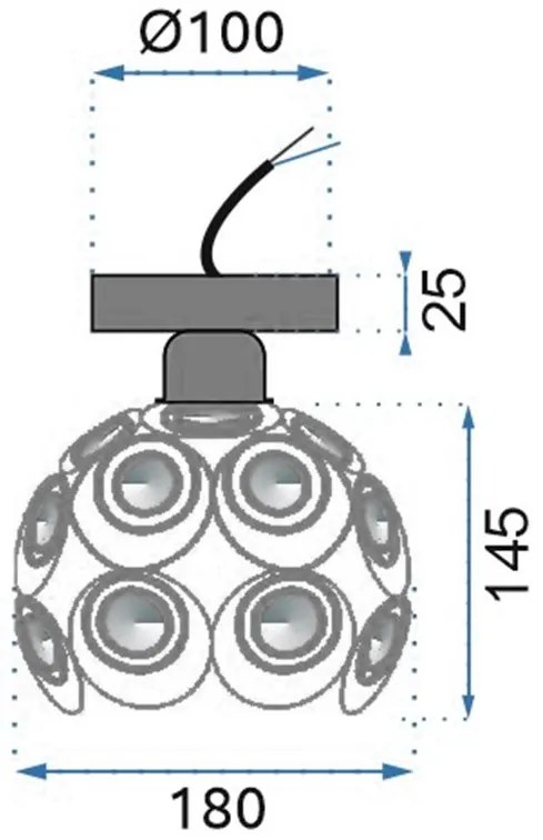 Toolight Elegantní stropní světlo APP205-1C Gold Crystal