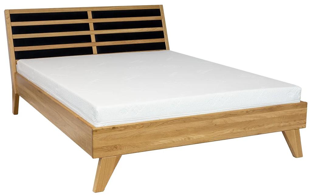 Drewmax LK302 180x200 cm dřevěná postel masiv dub dvojlůžko
