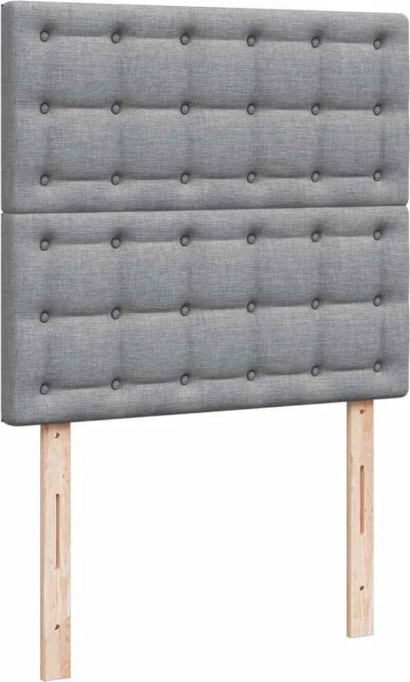 Box spring postel s matrací světle šedá 90x190 cm textil 3291149