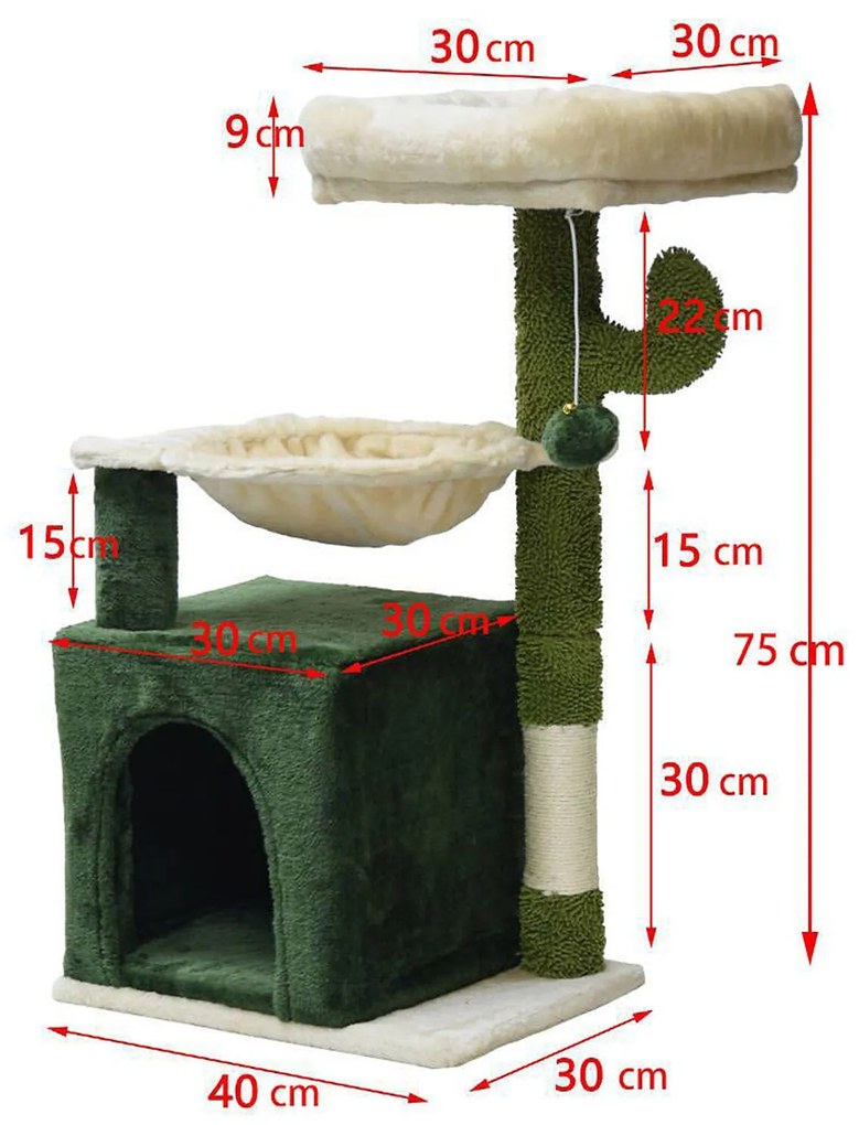 PEPU Fudajo Fudajo škrabadlo pro kočky kaktusové škrabadlo pro kočky 75cm