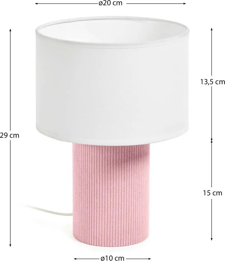 Bílá/světle růžová dětská lampička Bianella – Kave Home
