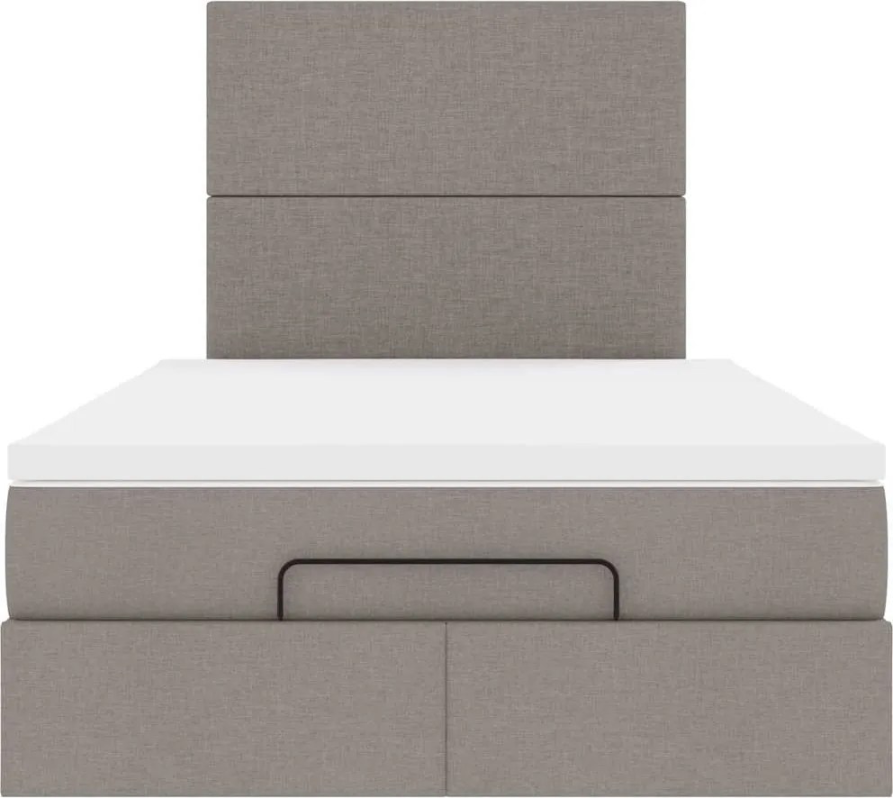 Osmanský rám postele s matrací taupe 120x200cm textil 3313068