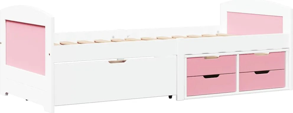 Válenda se 5 zásuvkami bez matrace bílá a růžová IRUN 90x200 cm 3314683