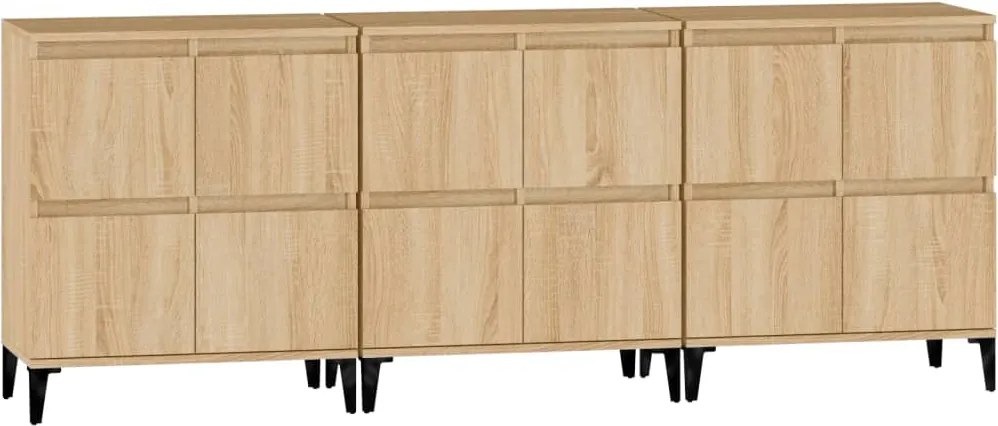 Příborníky 3 ks dub sonoma 60 x 35 x 70 cm kompozitní dřevo 3185778