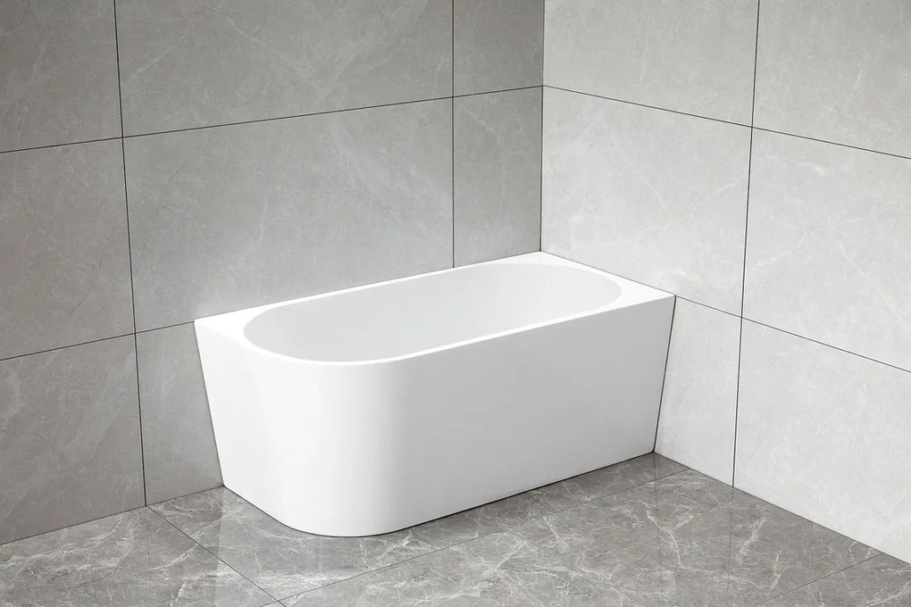 Aqualine Aqualine, TIBERA R rohová stojící vana 150x75cm, bílá, E1037