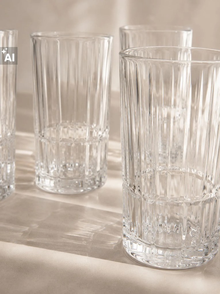 Sinsay - Sklenice s reliéfním vzorem 4 pack - clear