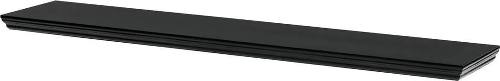 Autronic Polička nástěnná 120 cm, MDF, barva černá, baleno v ochranné fólii P-026 BK