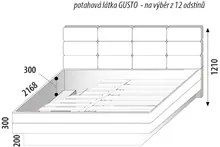 DOMESTAV s.r.o. Postel FANTAZIE GRANDE čalouněné čelo Materiál: Dub průběžný, Barevne provedení: Přírodní provedení-lak