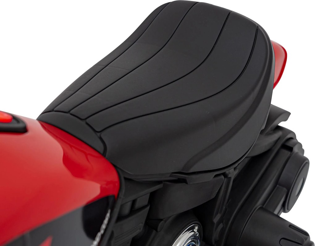 Ramiz Elektrická motorka Chopper FASTER pro děti červená + FM rádio + audio panel + LED