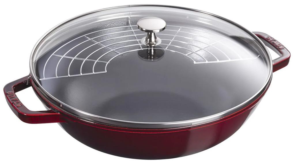Staub pánev wok se skleněnou poklicí 30 cm/4,4 l grenadina, 40511-466