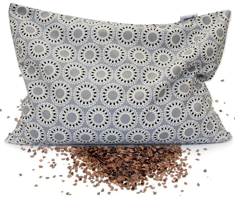 GADEO Pohankový polštářek MANDALA malá šedá Výplň: pohankové slupky s levandulí, Rozměr: 18x28 cm