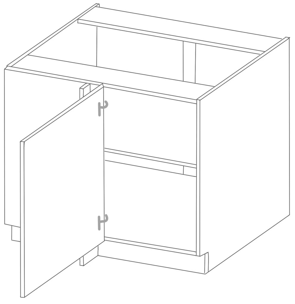 Prodloužená rohová skříňka ADARA - šířka 105 cm, bílá / dub artisan