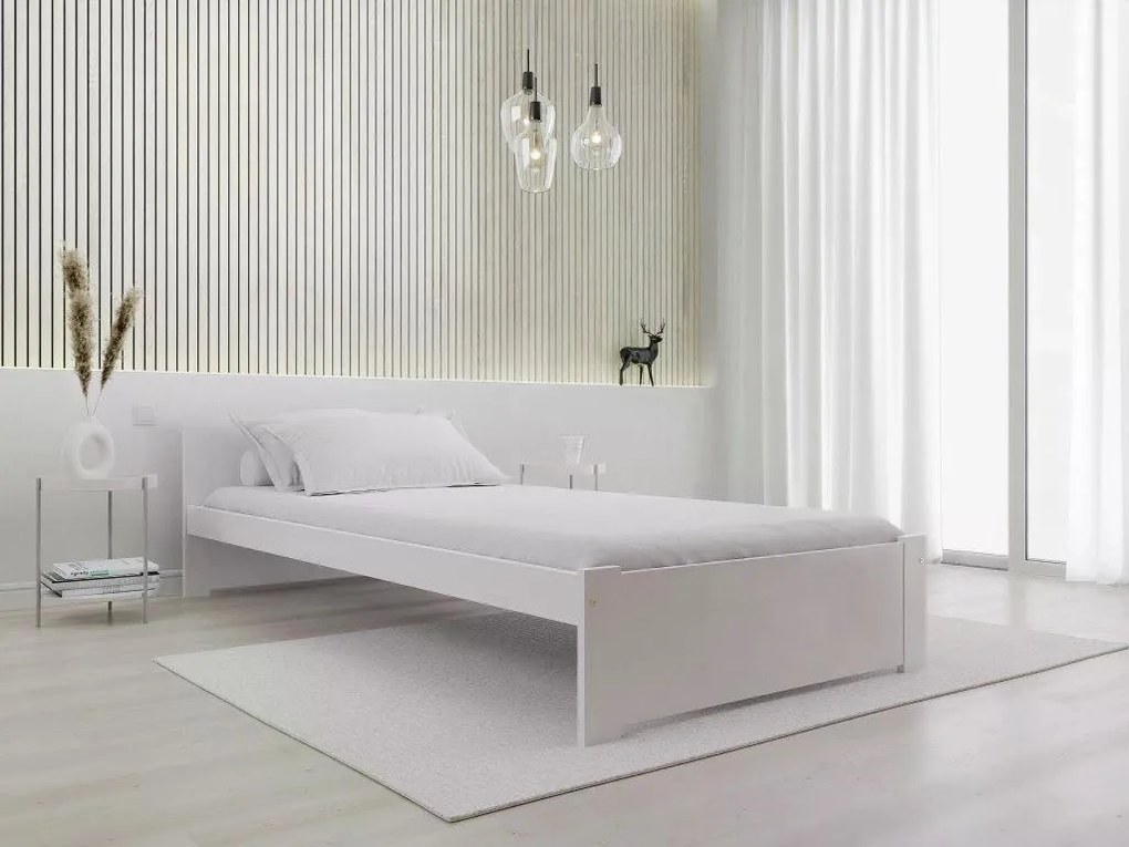 Postel IKAROS 80 x 200 cm, bílá Matrace: Matrace Coco Maxi 20 cm, Rošt: Bez roštu