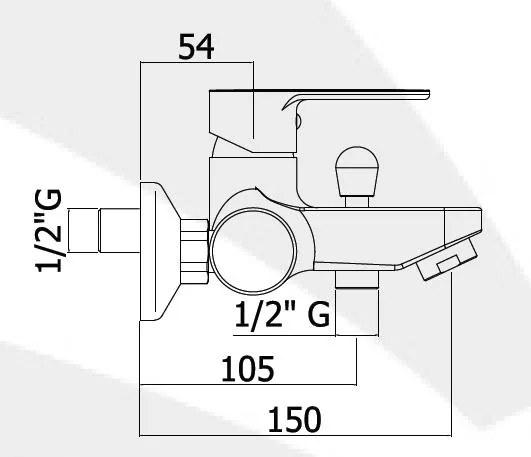 PAFFONI BLU nástěnná vanová baterie 150 mm s kompletem, chrom BLU026