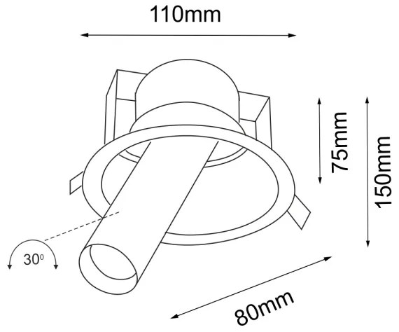 Shilo 7804 - Podhledové bodové svítidlo YAKUMO 1xGU10//MR11/15W/230V černá