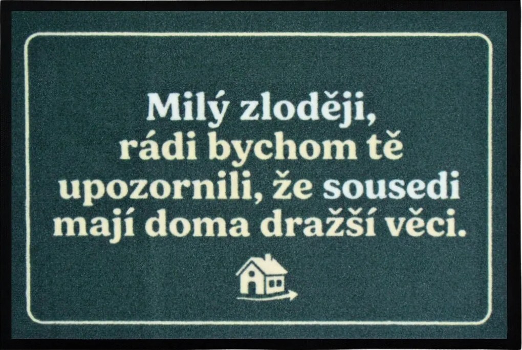 Mercury Flooring, Rohožka Milý zloději 40x60 cm - na ven i na doma, 40x60, zelená