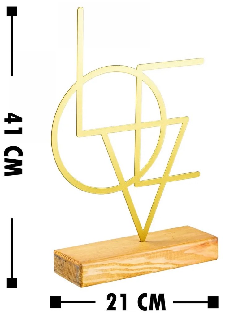 Kovová dekorace Geometric 41 cm zlatá