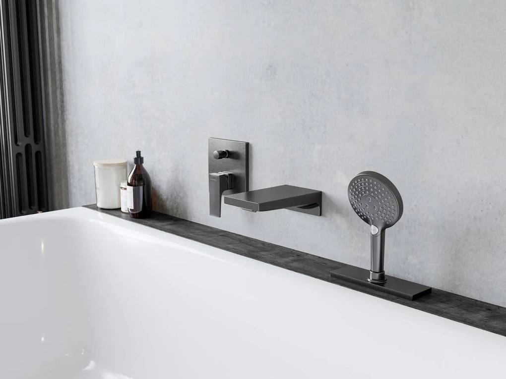 Hansgrohe Metropol, vanová baterie pod omítku, kartáčovaná černá chromová, 32545340