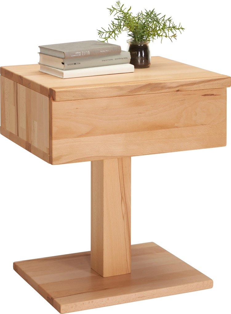 XXXLutz NOČNÍ STOLEK, jádrový buk, barvy buku, 51/60/38,5 cm Linea Natura - 001507002308