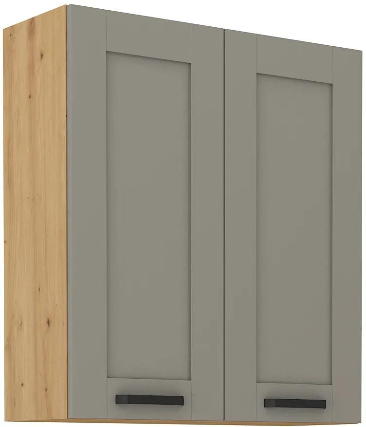 STL 80 cm skříňka horní dvoudveřová LUNA (výška 90 cm) Barevné provedení LUNA: Dub Artisan / Prachově šedá