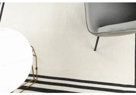 koberec TWIN 22990 Vzor rámu, bavlna, oboustranný, Ekologické třásně velikost 160x220 cm | krásné koberce cz