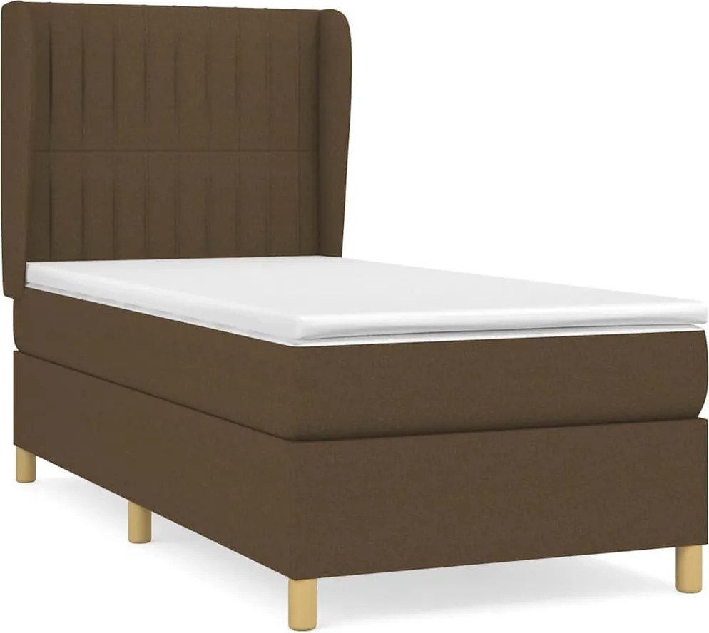 Box spring postel s matrací tmavě hnědá 80x200 cm textil 3128640