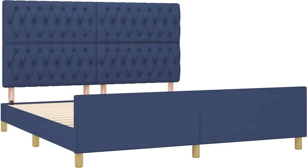 Rám postele s čelem modrý 180x200 cm textil 3125322