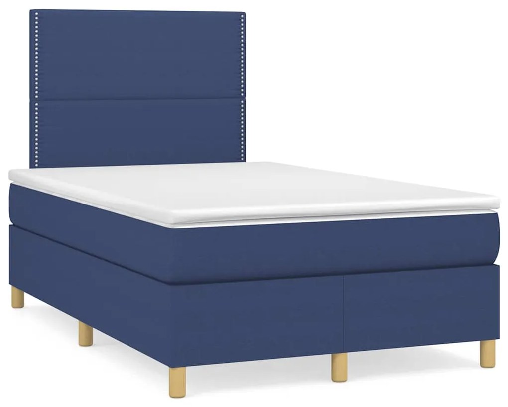 Box spring postel s matrací a LED modrá 120x190 cm textil 3270245