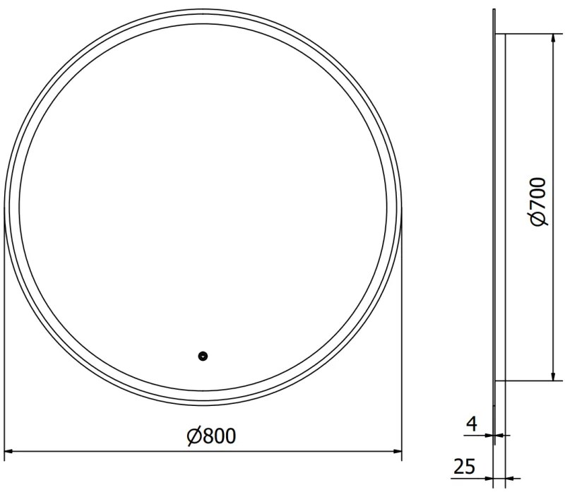 Mexen Gobi, LED kulaté koupelnové zrcadlo s podsvícením 80 cm, 6000K, ochrana proti zamlžování, 9801-080-080-611-00