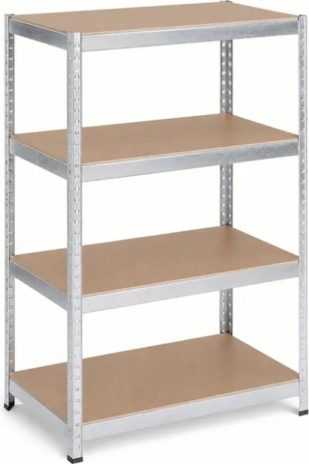 Regál 160x80x40 cm zinkovaný 4-policový, nosnost 700 kg