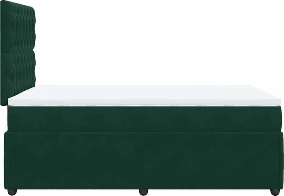 Box spring postel s matrací tmavě zelená 120 x 200 cm samet 3294619