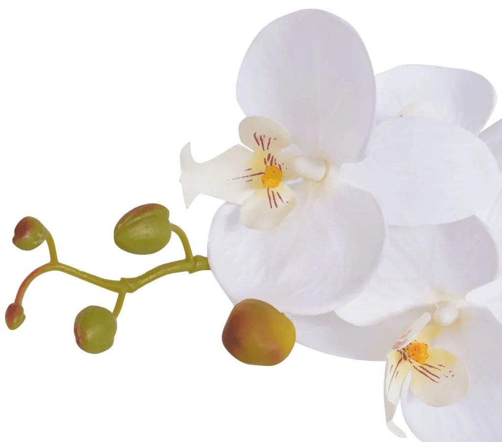 Umělá rostlina orchidej s květináčem 75 cm bílá 244425