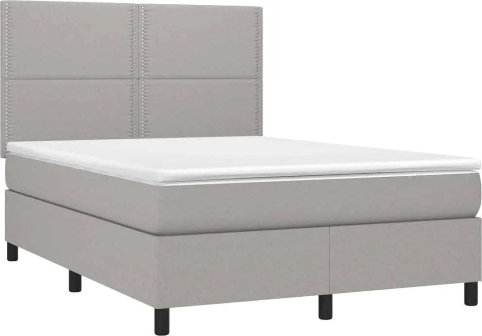 Box spring postel s matrací světle šedá 140 x 200 cm textil 3141697