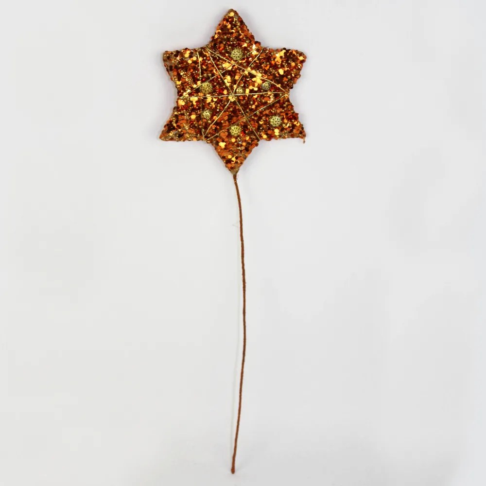 Zápich hvězda bronzovo-zlatá 30cm