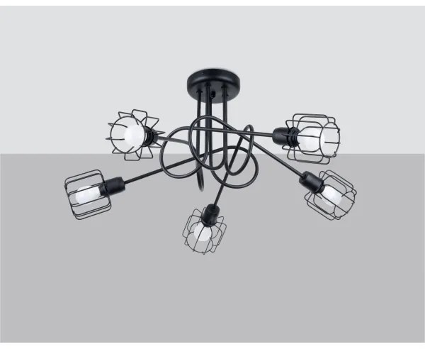 Sollux SL.1119 - Lustr na tyči BELUCI 5xE14/40W/230V černá