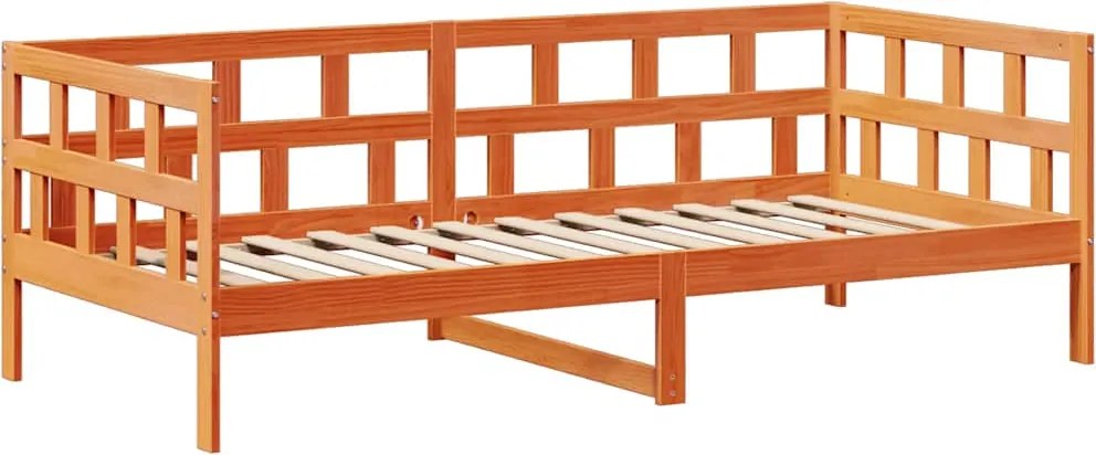 Válenda a lavice se střechou voskově hnědá 80 x 200 cm borovice 3282248