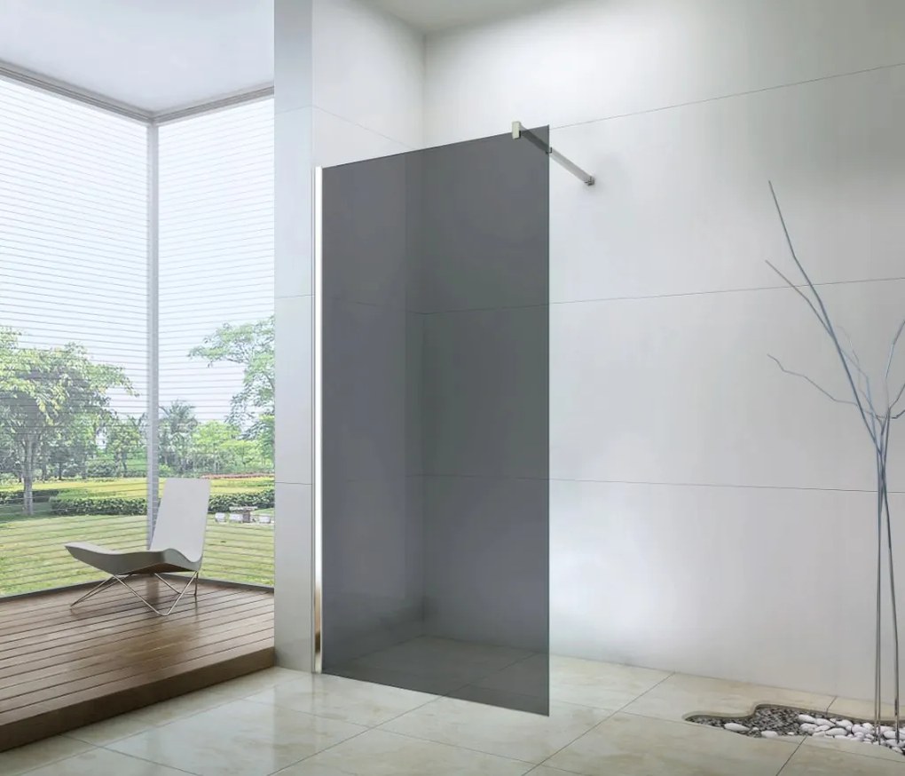 Mexen sprchová zástěna WALK-IN, 6mm sklo, 60cm, chromový profil, šedé sklo, 850-060-000-01-40