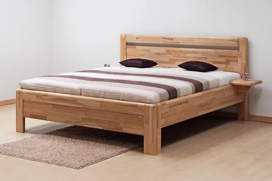 BMB Adriana Klasik postel - buk Moření: Bordó, Provedení: Buk průběžný, Rozměr: 160 x 200 cm