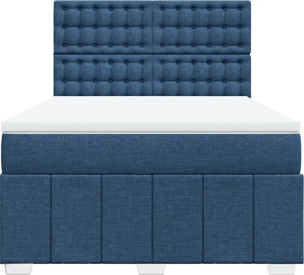 Box spring postel s matrací modrá 160x200 cm textil 3291739