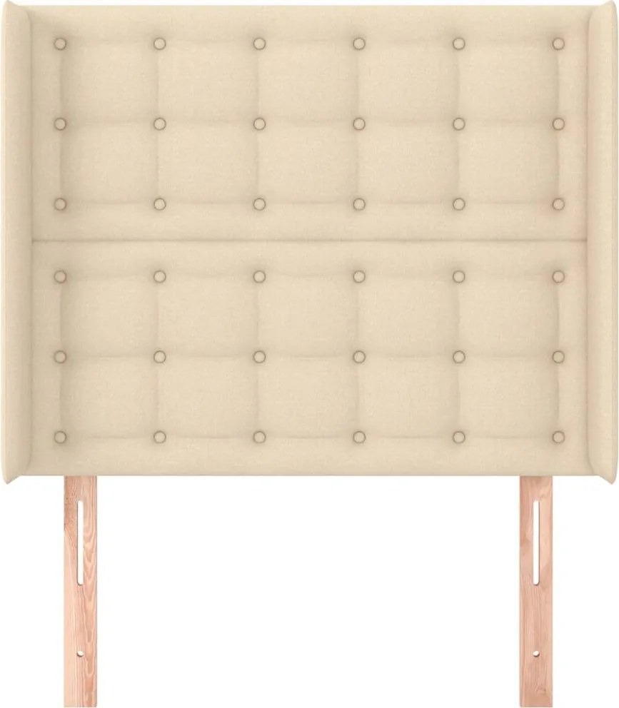Čelo postele typu ušák krémové 83x16x118/128 cm textil 3119993