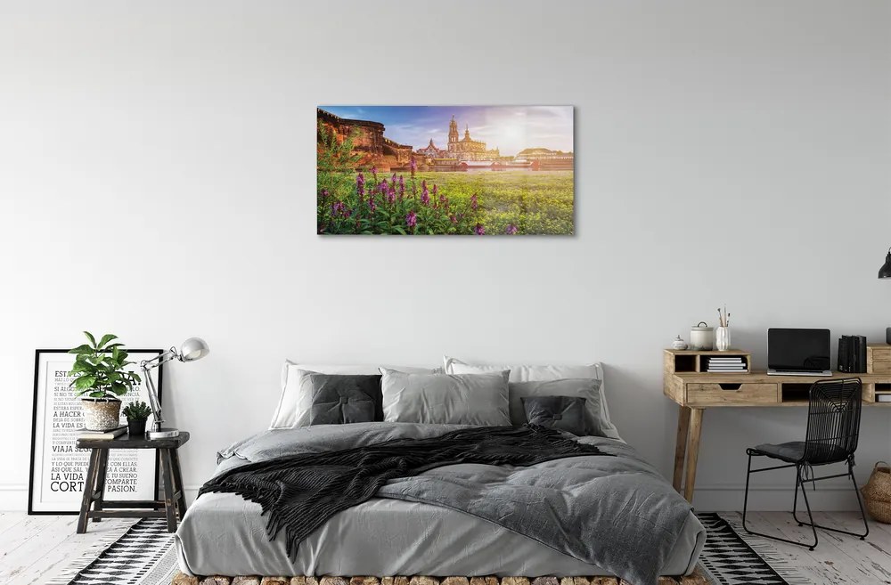 akrylový obraz Německo Sunrise River 100x50 cm