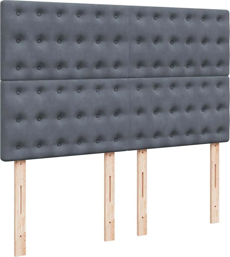 Box spring postel s matrací tmavě šedá 160x200 cm samet 3292395