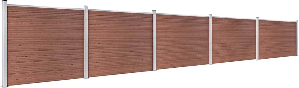 Set plotového dílce WPC 872 x 146 cm hnědý 3070454