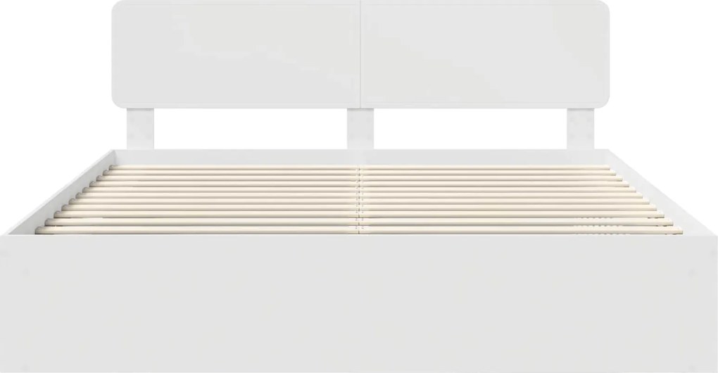 Rám postele s čelo Bílá 180 x 200 cm Masivní borové dřevo 3412042