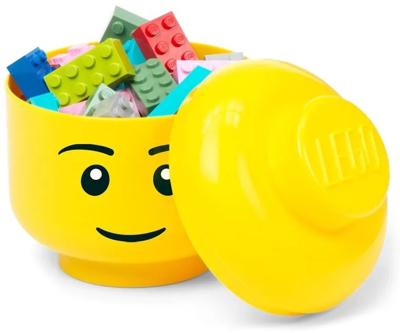 Žlutý úložný box LEGO® Boy, ø 10,6 cm