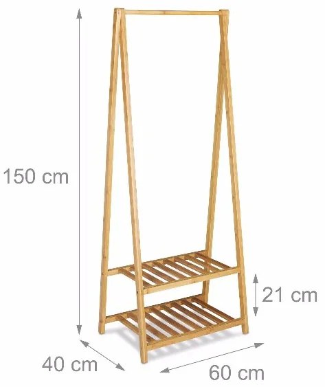 Stojan na oděvy bambus Lux